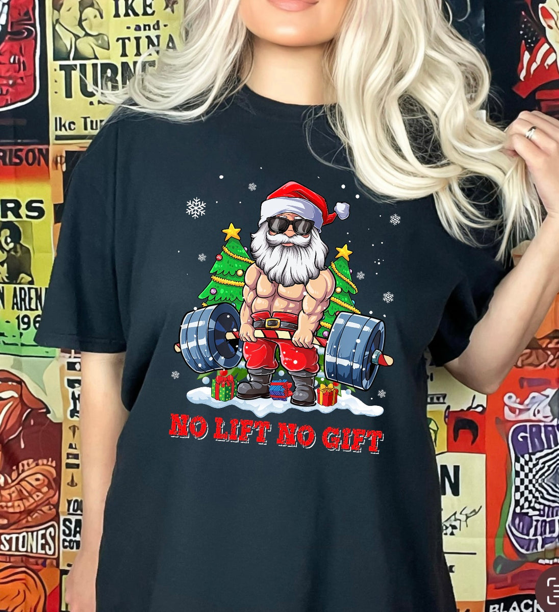 Adult Tee- Black- Christmas Lift – That Printed Vinyl Place